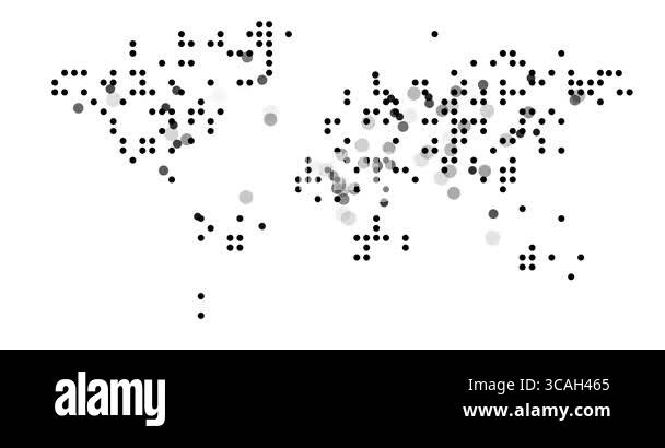 Geometric Circles Animate The World Map Stock Video Footage - Alamy