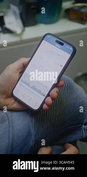 Man Checking Real-Time Stocks and Exchange Market Charts Using ...