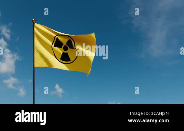 flag with nuclear radioactive symbol Stock Video Footage - Alamy