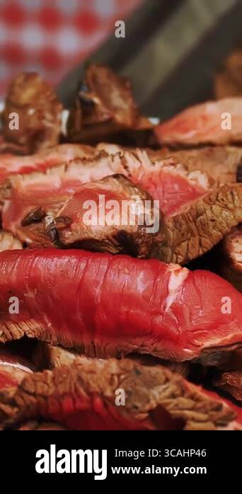 Meat. street food. close-up. grilled meat. Barbecue. fair. food ...
