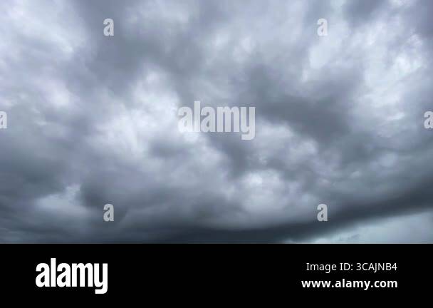 Grey storm, rain heavy cloud flowing on sky. Nature, weather, air time ...