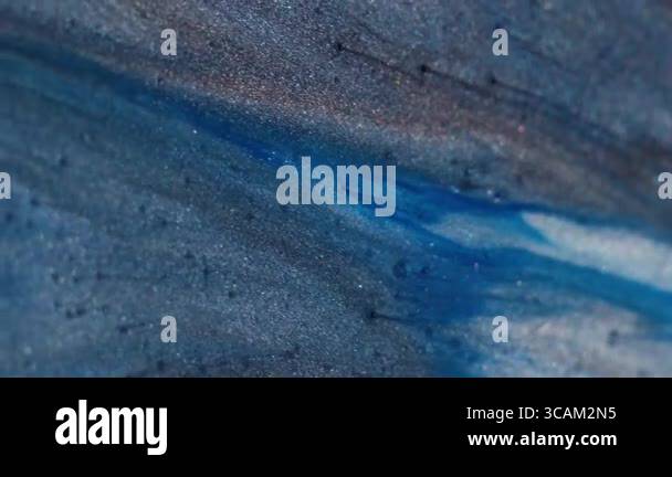 Art emulsion. Liquid drip. Gray blue silver paint stream spill over ...