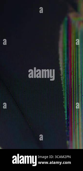 Vertical video. Broadcast damage. Broken texture. Deformed glitch ...