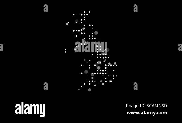 Minimal Animated UK Map In Dot Pattern Stock Video Footage - Alamy