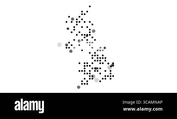 Digital Map Of United Kingdom In Dots Stock Video Footage - Alamy