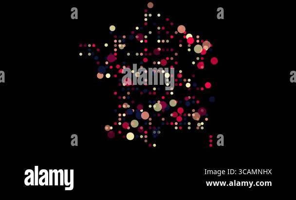 France Map Formed By Animated Circles Stock Video Footage - Alamy
