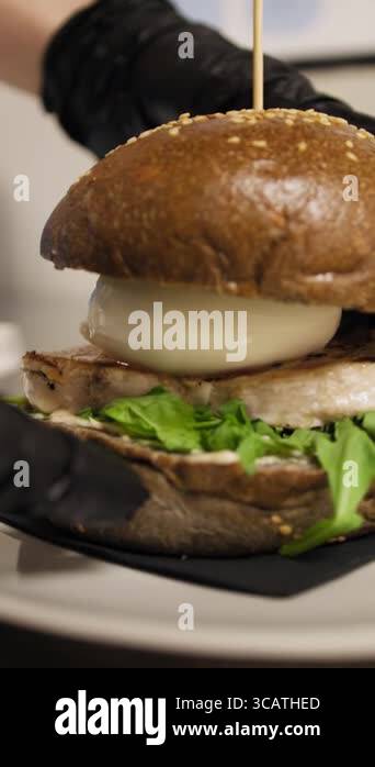 Final Result Of The Prepration Of A Gourmet Burger With Grilled ...