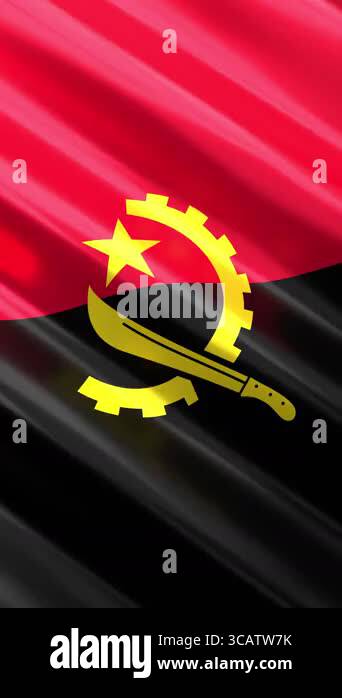 Angola - vertical flag - seamless loop 3D 4k animation (2160 x 3840 px ...