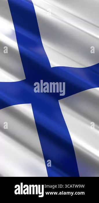 Finland - vertical flag - seamless loop 3D 4k animation (2160 x 3840 px ...
