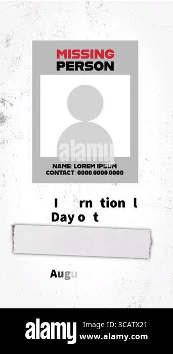 4K animation motion of a magnifying glass searching a missing person ...