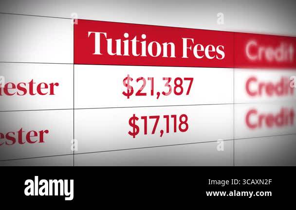 Tuition Fee close up footage 4k Animation, education, study, fee, dollars. Number running ...