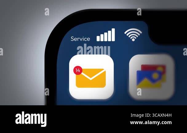 Message and Emails counting 4k Animation Close up. Seamless messages ...