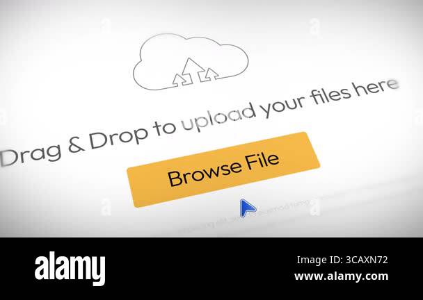 Drag and drop file uploading concept 4k animation with browse file ...