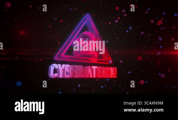 Cyber attack alert and security warning symbol digital abstract concept ...