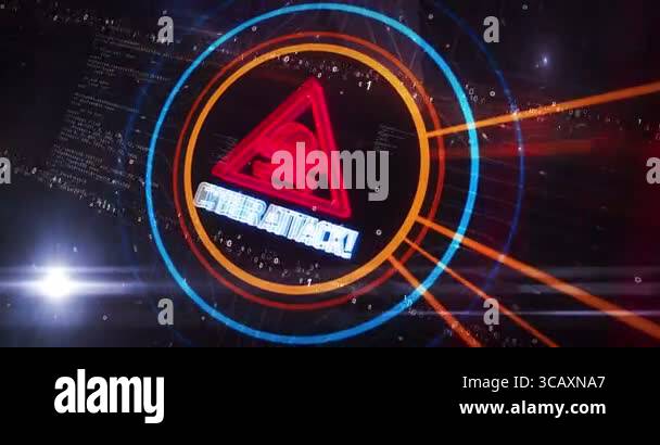 Cyber attack alert and security warning symbol digital concept. Cyber technology and computer ...