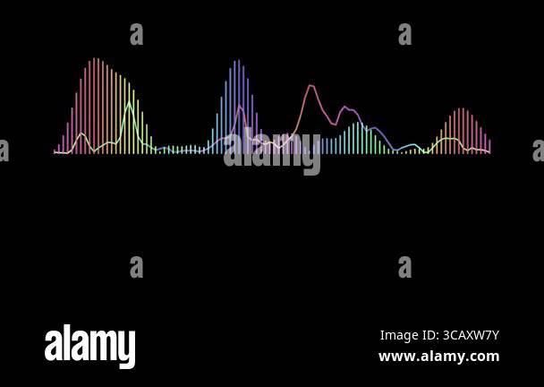 Colorful Sound Wave Visualization on Black Background for Music Art ...