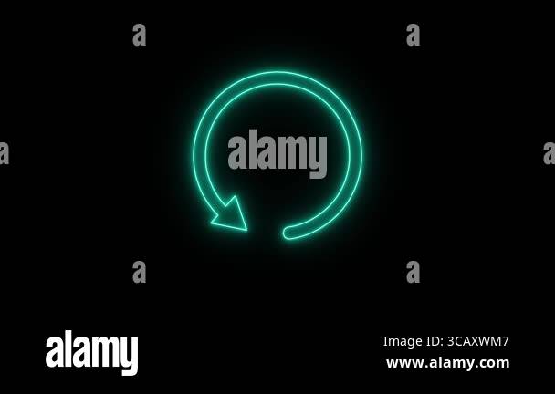 Spinning refresh arrow animation for user interface. Refresh icon animation showing continuous ...