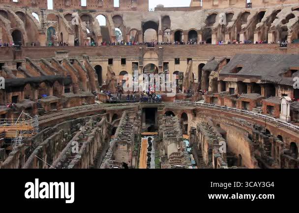 Visitors Exploring the Ancient Roman Colosseum Stock Video Footage - Alamy