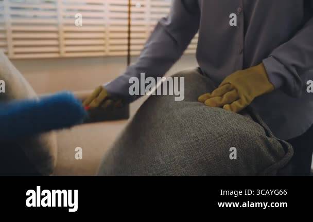close view of cleaning room with blue cloth Stock Video Footage - Alamy