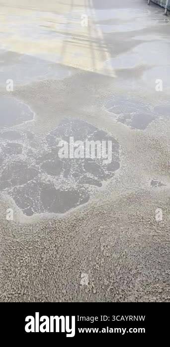 Biological treatment process at a wastewater treatment plant showing ...