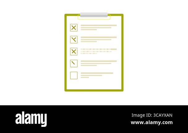 Clipboard document paper with a list of cross marks on transparent ...