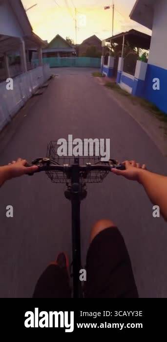 First-Person View of Cycling on Road. POV Stock Video Footage - Alamy
