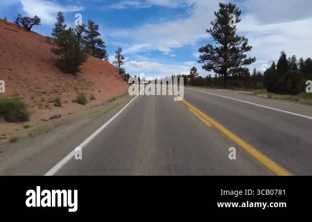 Driving Plate Scenic Byway 12 W Red Canyon 04 Rear View Utah Southwest ...