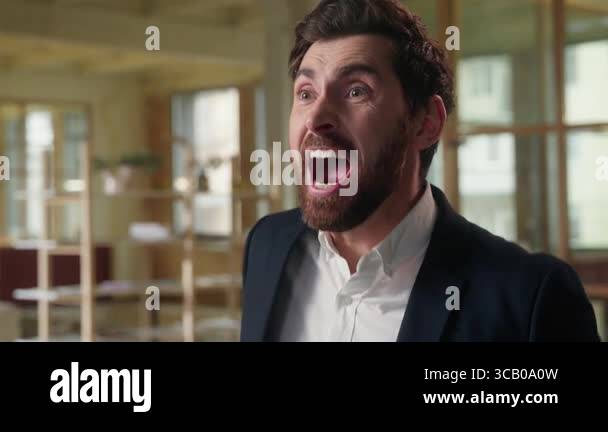 Angry business man shout mad businessman screaming negative in office ...