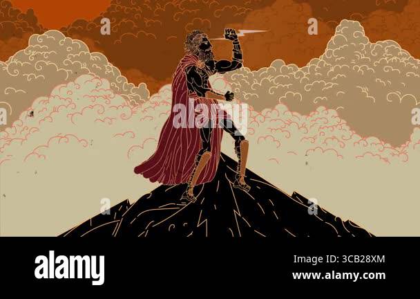 greek mythology god throwing rays Stock Video Footage - Alamy