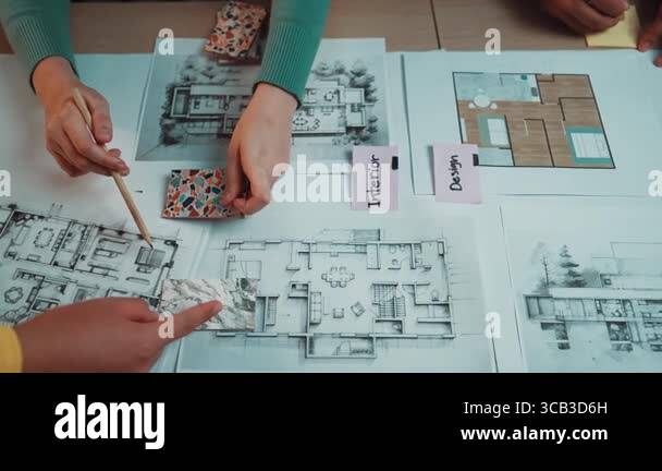 A collaborative design process featuring hands working with color ...