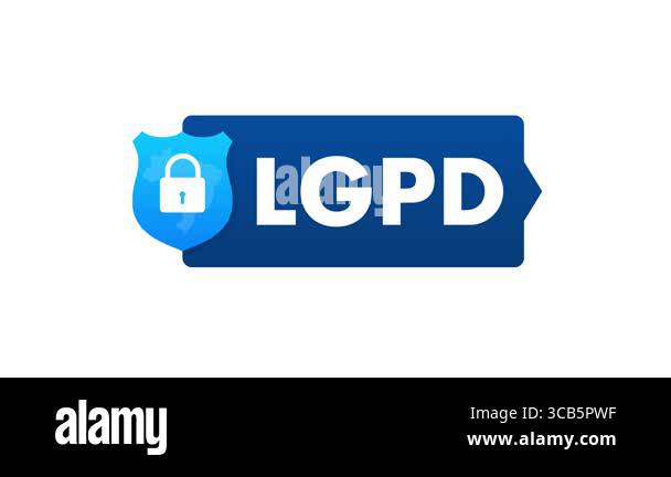 Animated LGPD security shield logo shifts from white to green ...