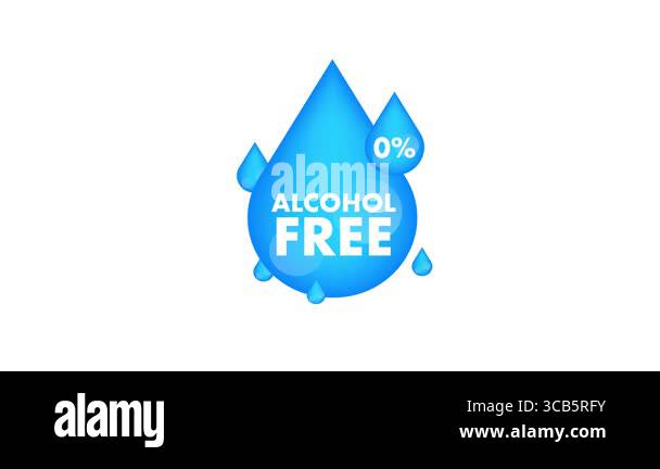 Blue alcohol free logo transitions from a white to a green background ...