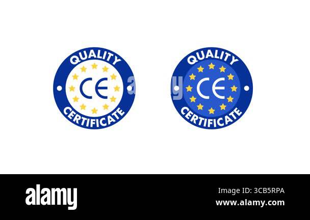 Quality certification stamp with and without the European conformity ...