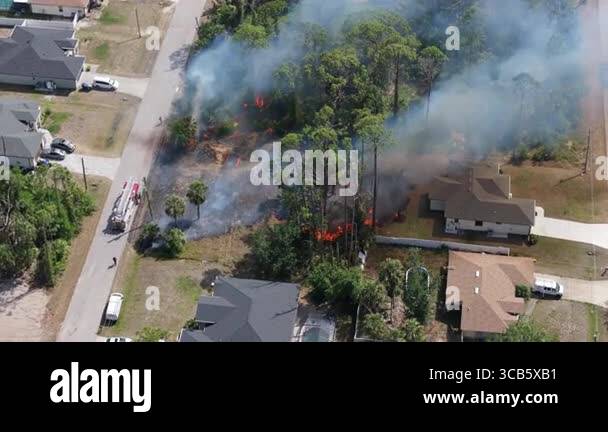Firefighters battle a fast moving wildfire in Florida forest near ...