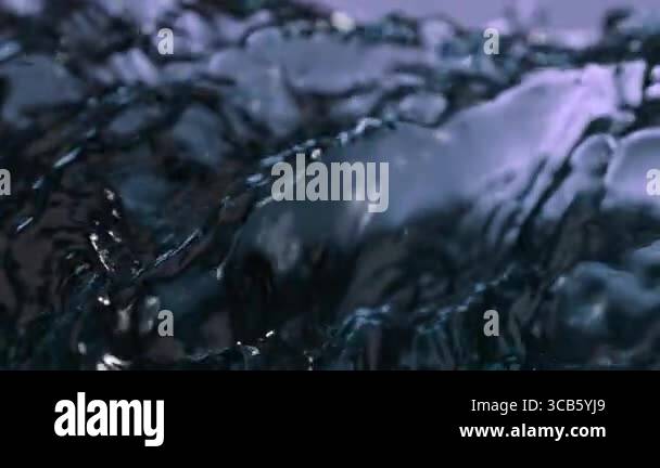 Super Slow Motion Shot of Dark Water Waving Background at 1000fps ...