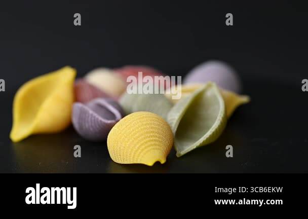 video colored pasta shells close up Stock Video Footage - Alamy