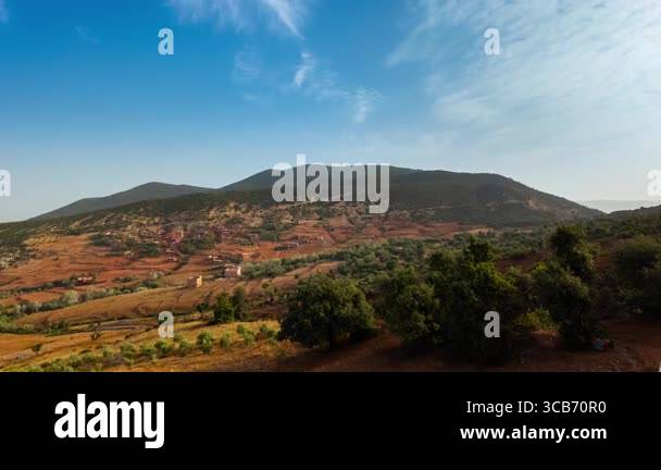 ancient mountains landscape of morocco. High quality 4k footage Stock ...
