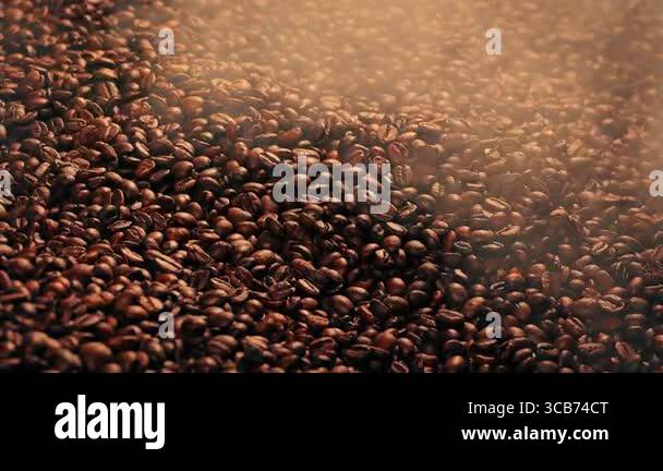 Coffee Beans Getting Roasted Moving Shot Stock Video Footage - Alamy