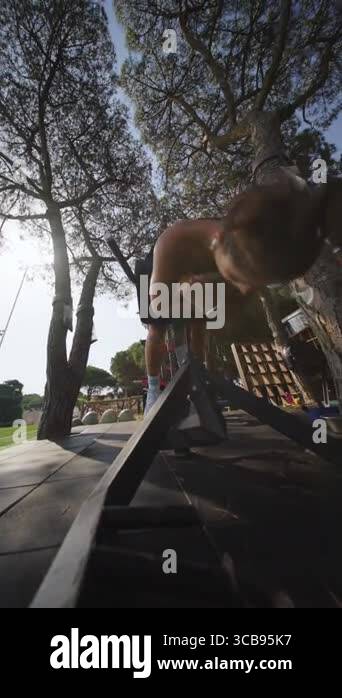 Capturing an intense and invigorating outdoor workout session set ...