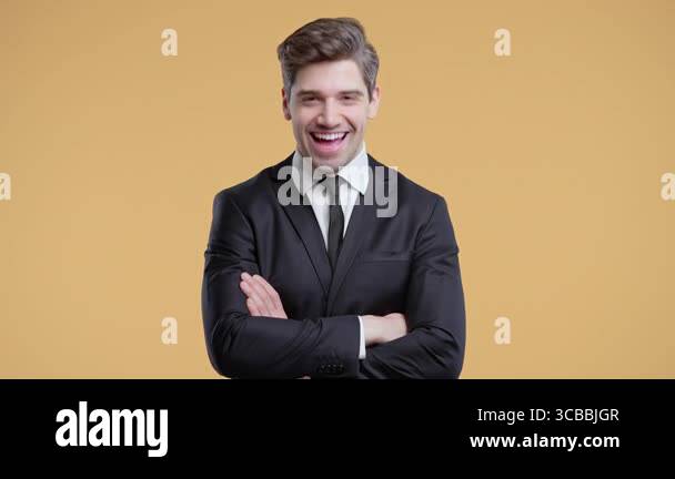 Friendly businessman showing yes signal, nods head, approve. Positive ...