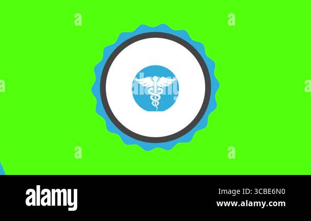 Medical Symbol Seal Animation Doctor Endorsed Blue Emblem Video Stock ...