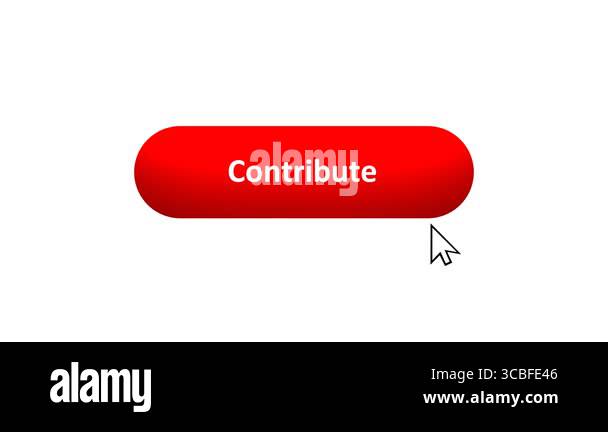 3D Rendered Animation of 'Contribute' Button Clicked by Computer Mouse ...
