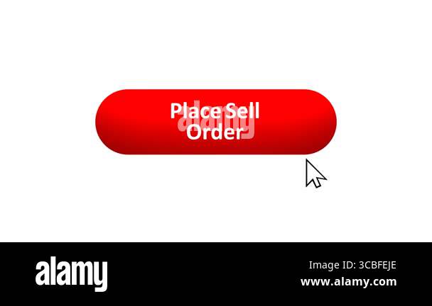 3D Rendered Animation of 'Place Sell Order' Button Clicked by Computer ...