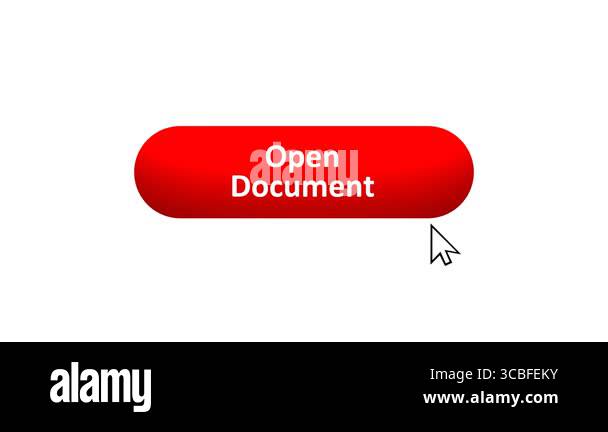3D Rendered Animation of 'Open Document' Button Clicked by Computer ...