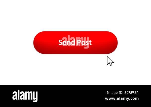 3D Rendered Animation of 'Send Post' Button Clicked by Computer Mouse ...
