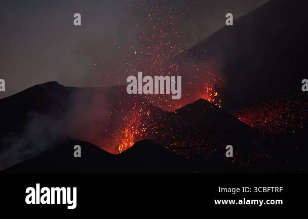 Dual-crater strombolian eruptions on Pico do Fogo volcano, Fogo, Cape ...
