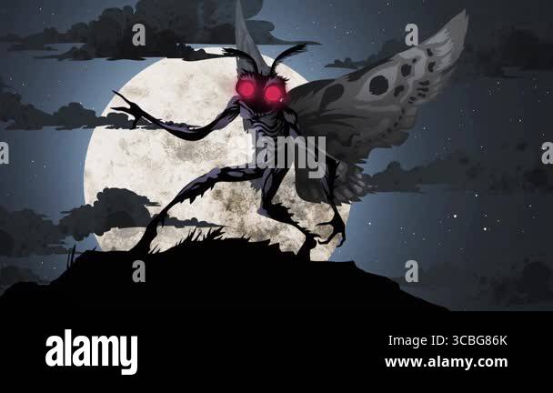 strange creepy mothman monster in the night Stock Video Footage - Alamy