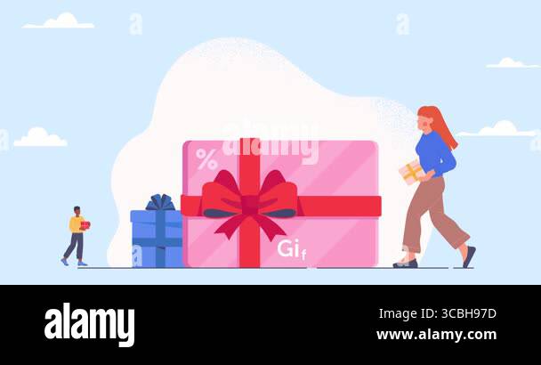 Loyalty program and bonus. Moving banner with happy consumers and ...