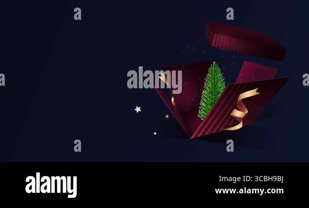 Black friday discount. Moving advertising banner with open gift box ...