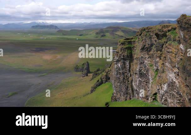Iceland, mountain valley northern landscape from height, beautiful ...
